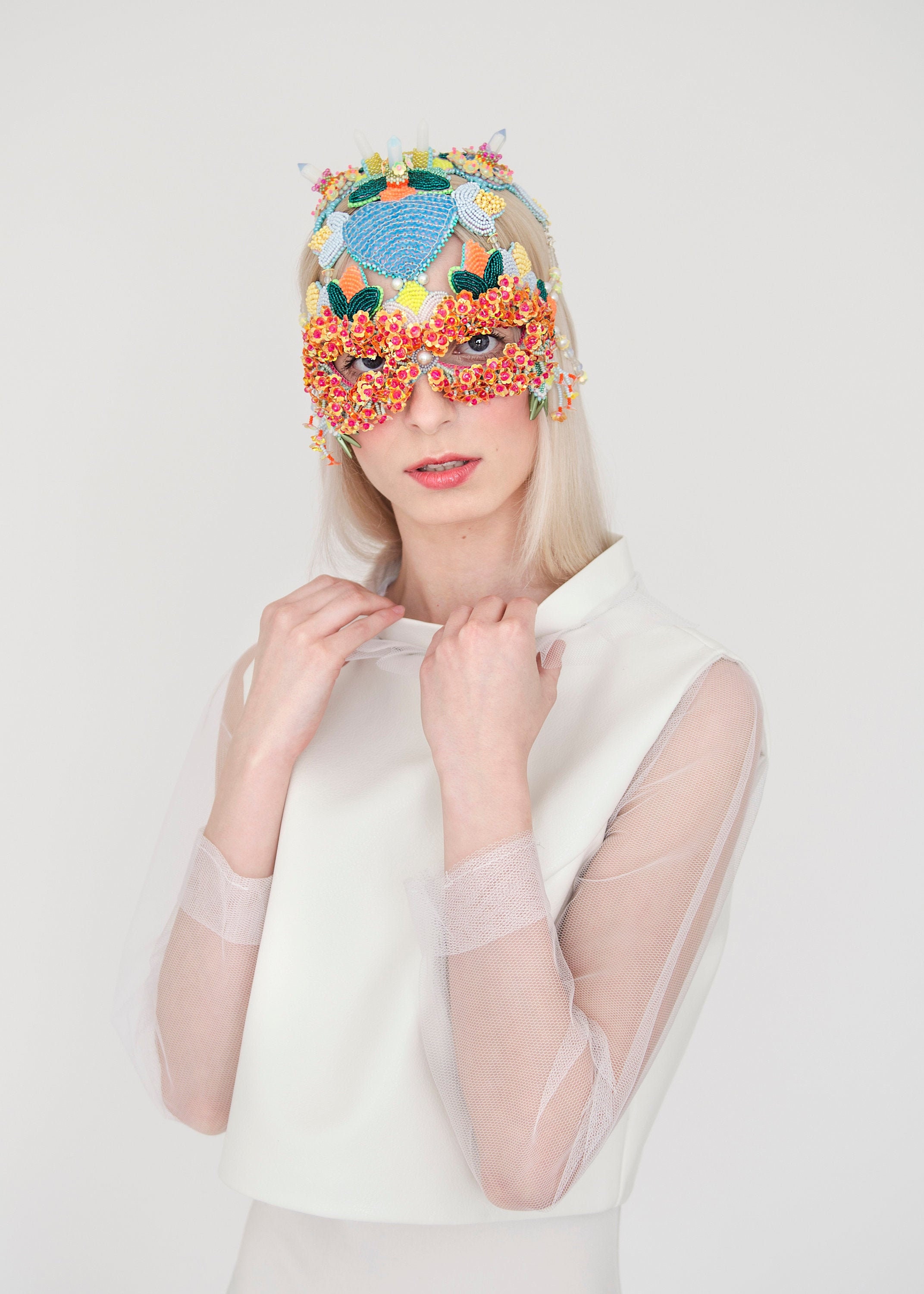 Fairy Headpiece Flower Masks Masquerade Ball Costume, Haute Couture Art ...