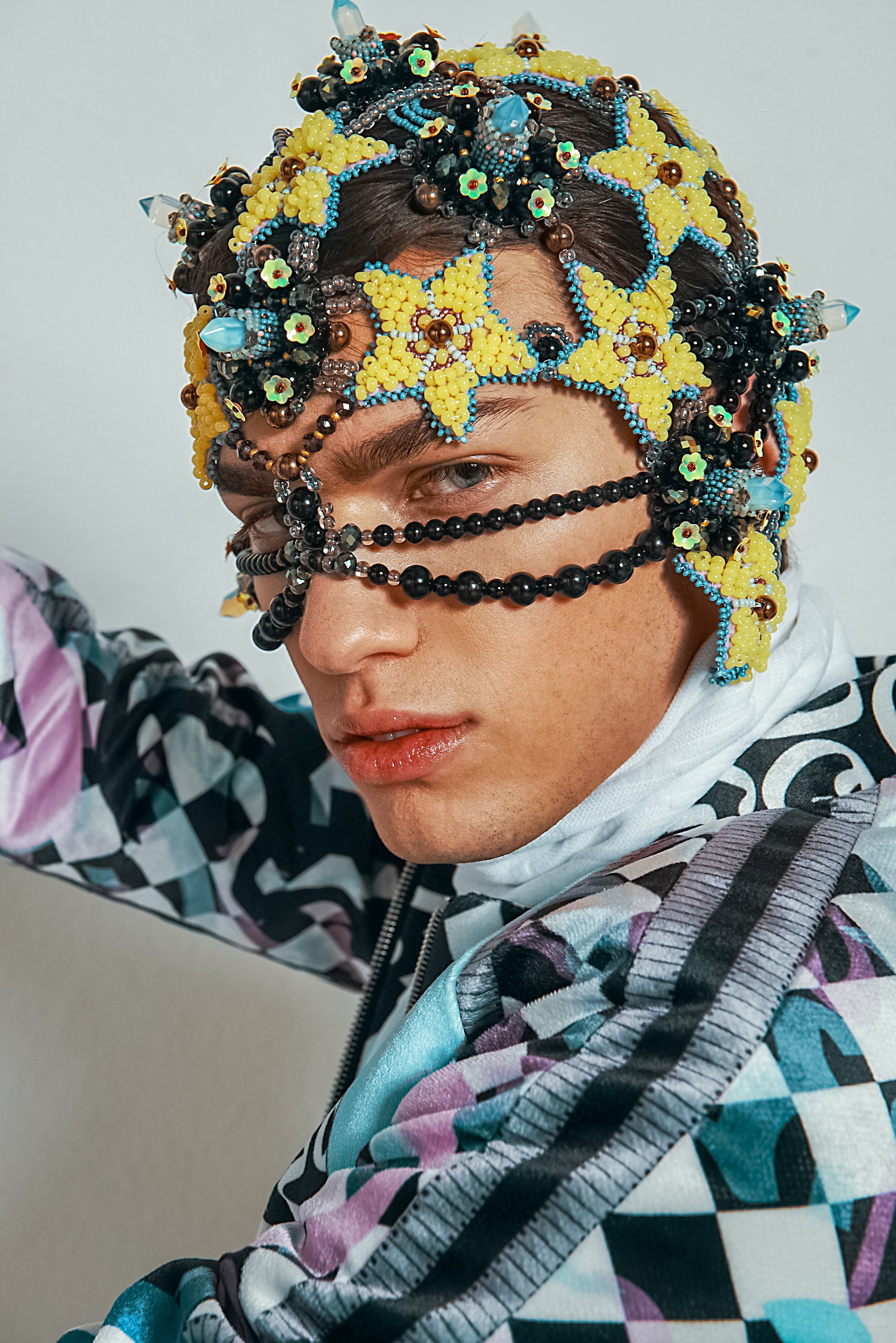 Yellow star headpiece headdress costume hat avantgarde | Etsy