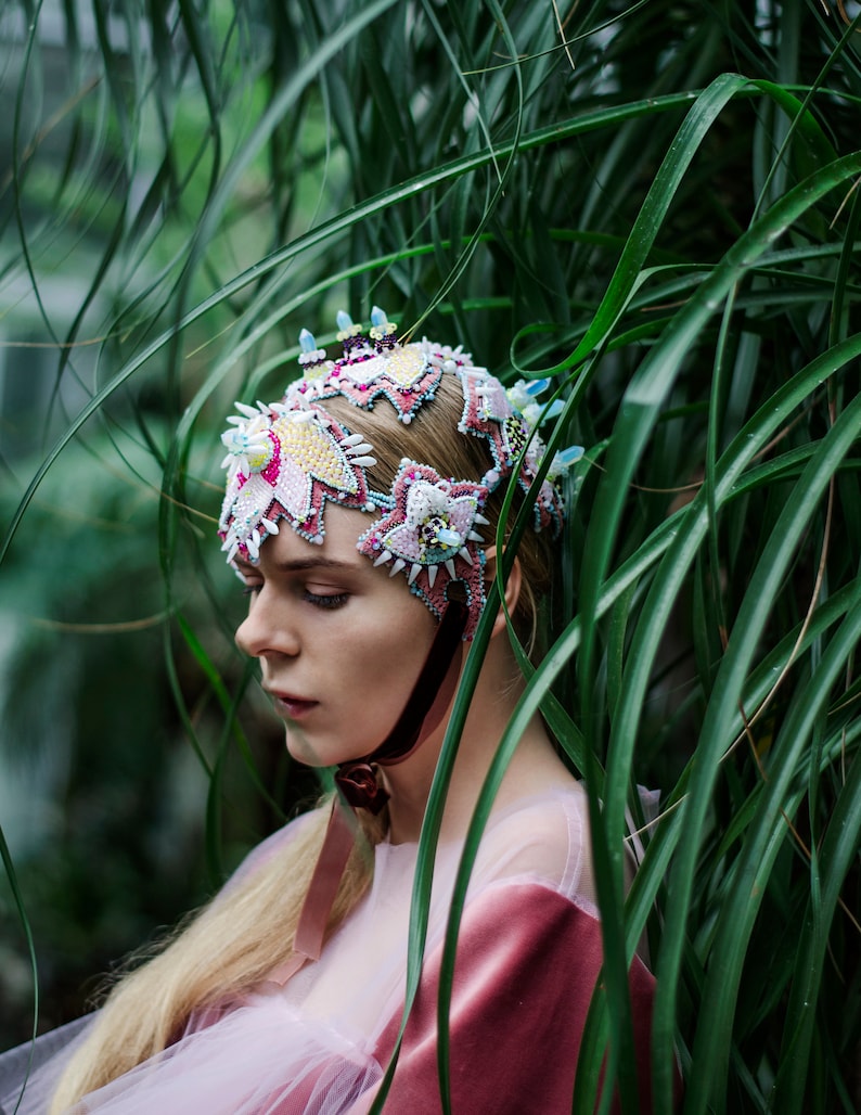 Burlesque Headpiece Beaded Headdress Unique Costume Headwear - Etsy