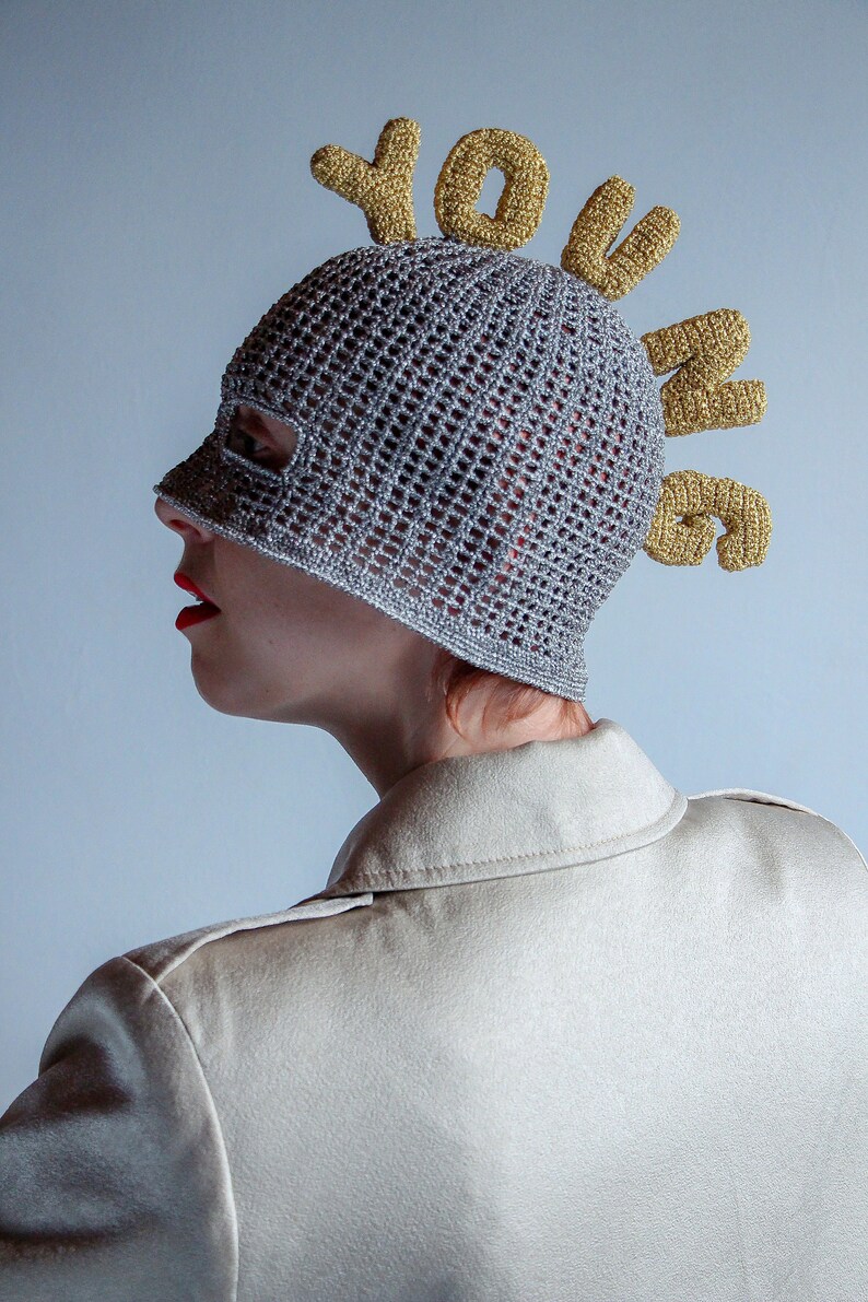 Crochet Mohawk Hat Punk Festival Headdress Eye Covering - Etsy