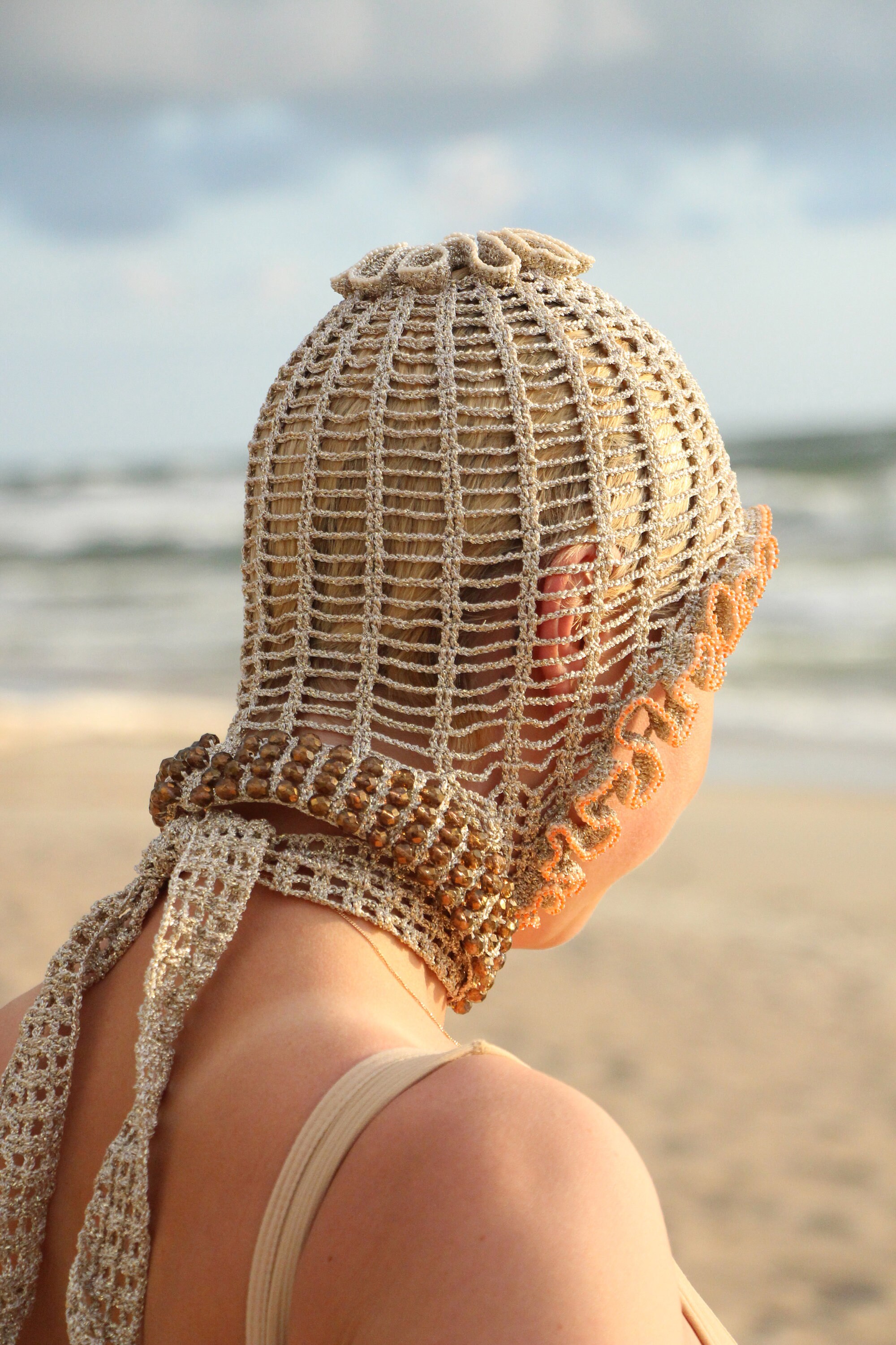 Crochet Mask Headpiece Full Face Covering Mask Haute Couture | Etsy