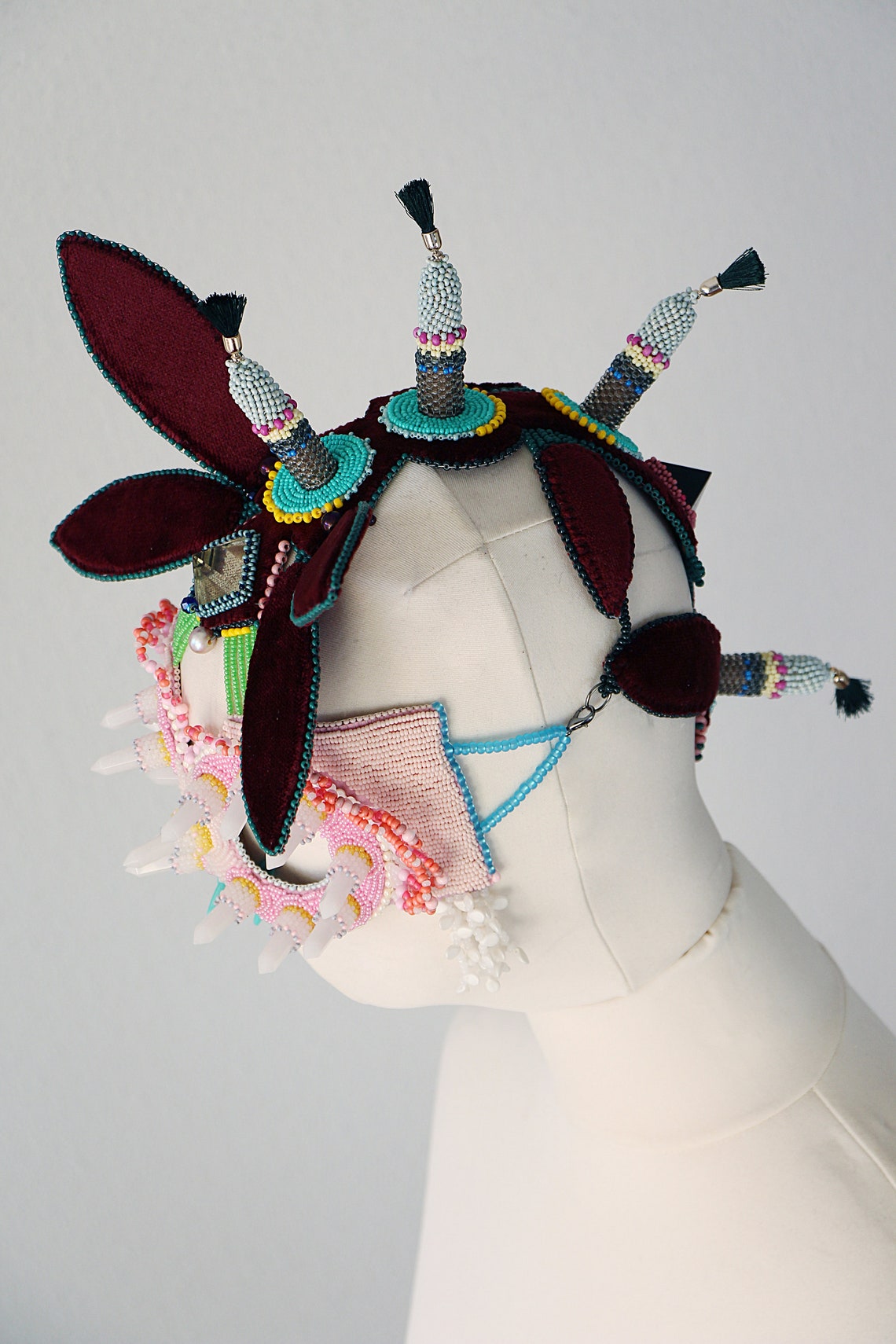 Carnival Headpiece Mask Masquerade Ball Costume Mask Avant | Etsy