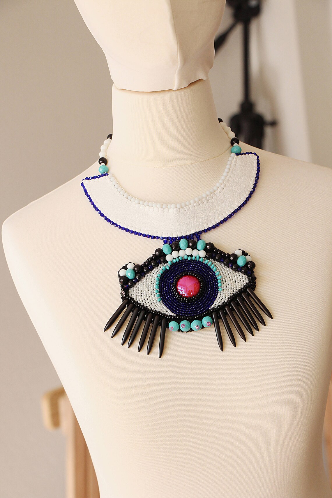 Original Large Eye Pendant Necklace Chunky Statement Eye | Etsy