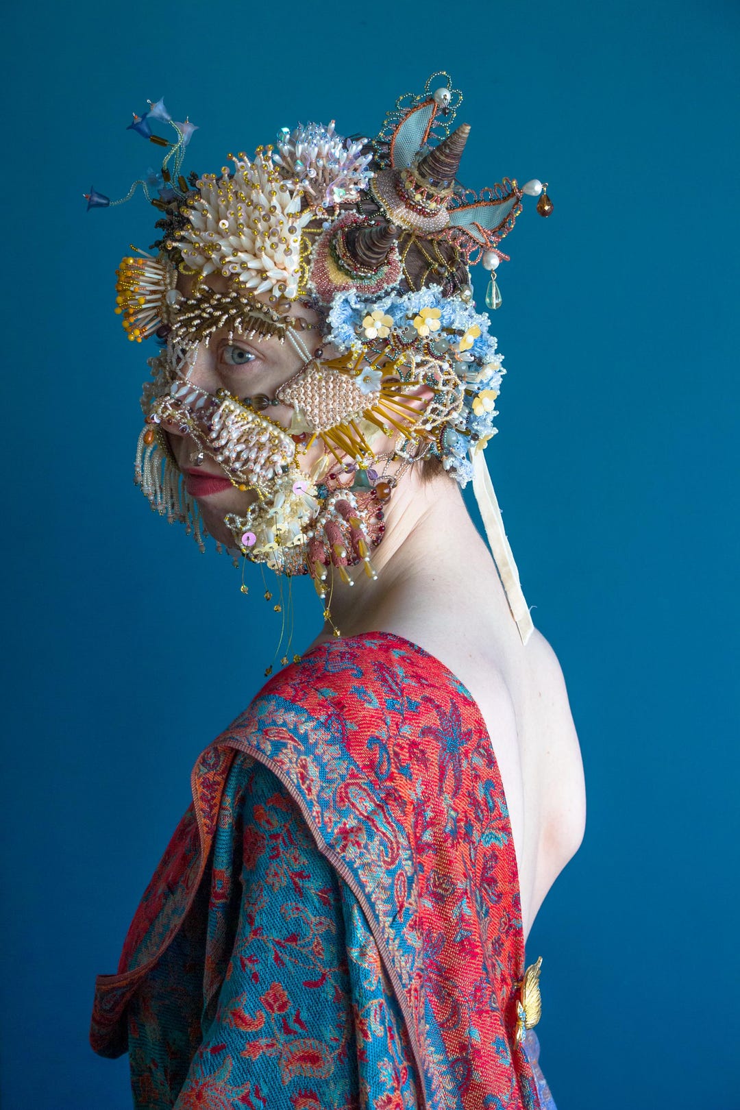 Handcrafted Wearable Art Mask – Beaded Haute Couture Facepiece - Etsy