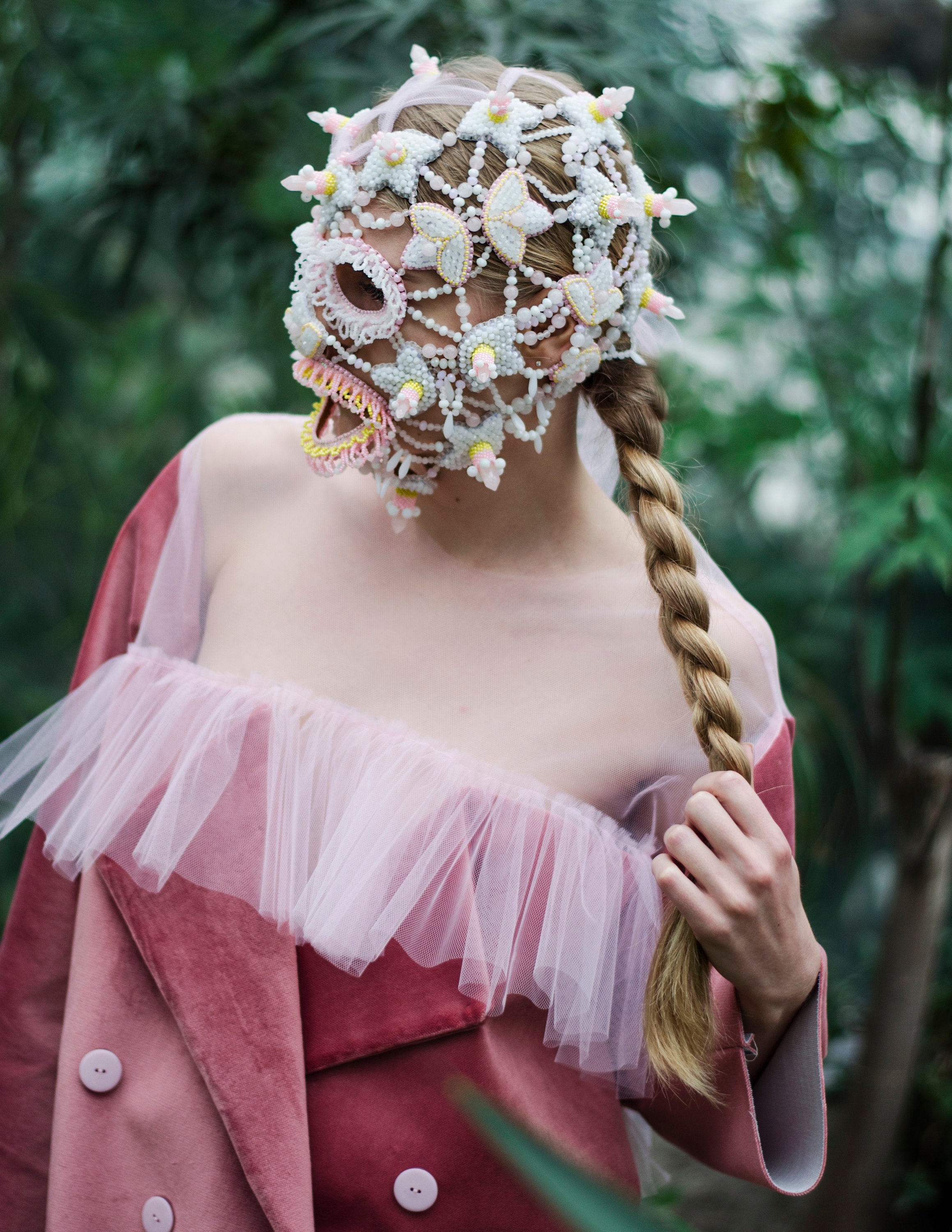 Full Face Mask Crystal Full Mask Couture Face Mask Horror - Etsy