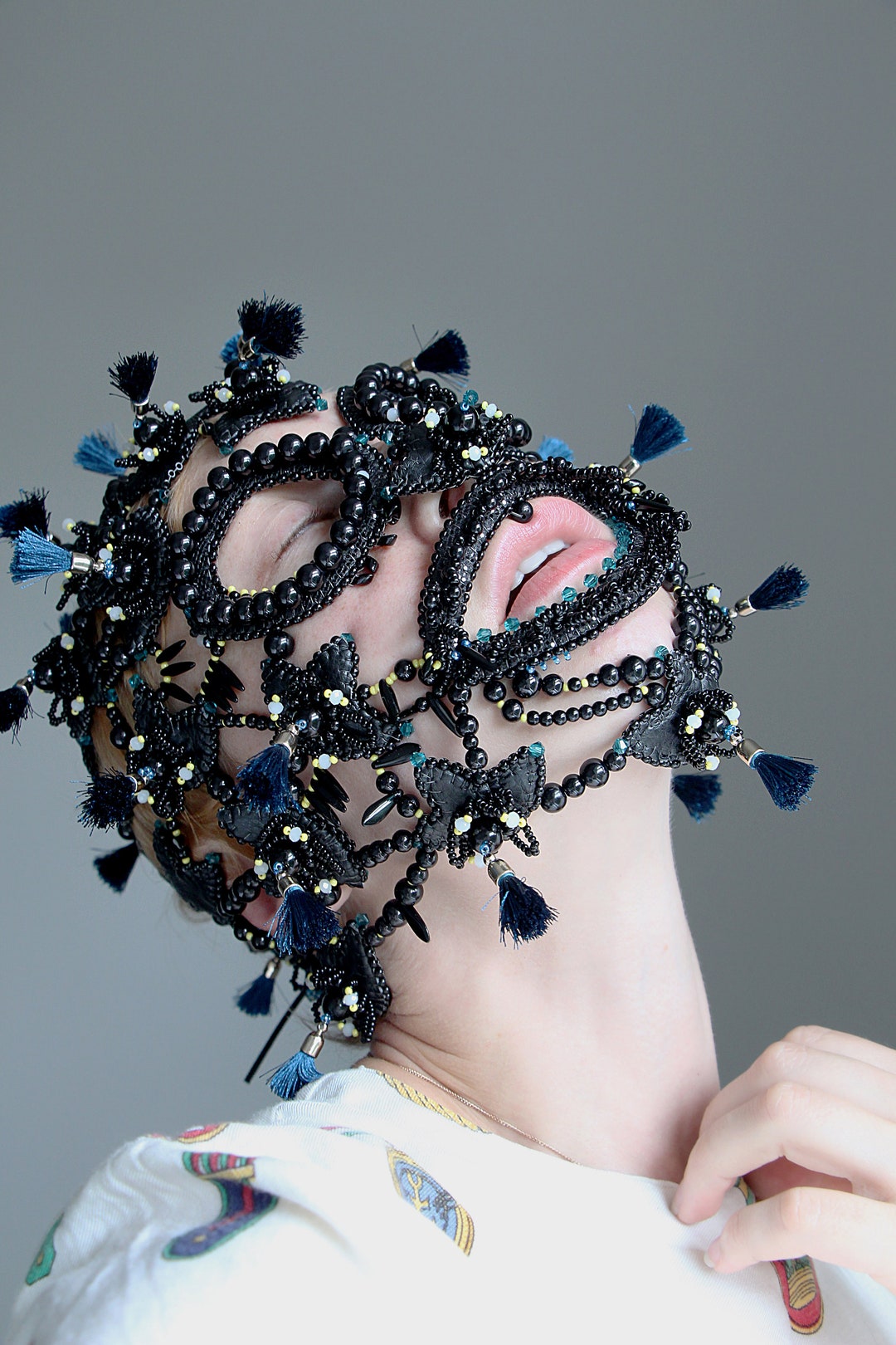 Full Face Leather Mask, Bdsm Mask, Halloween Mask, Fetish Mask, Burning ...