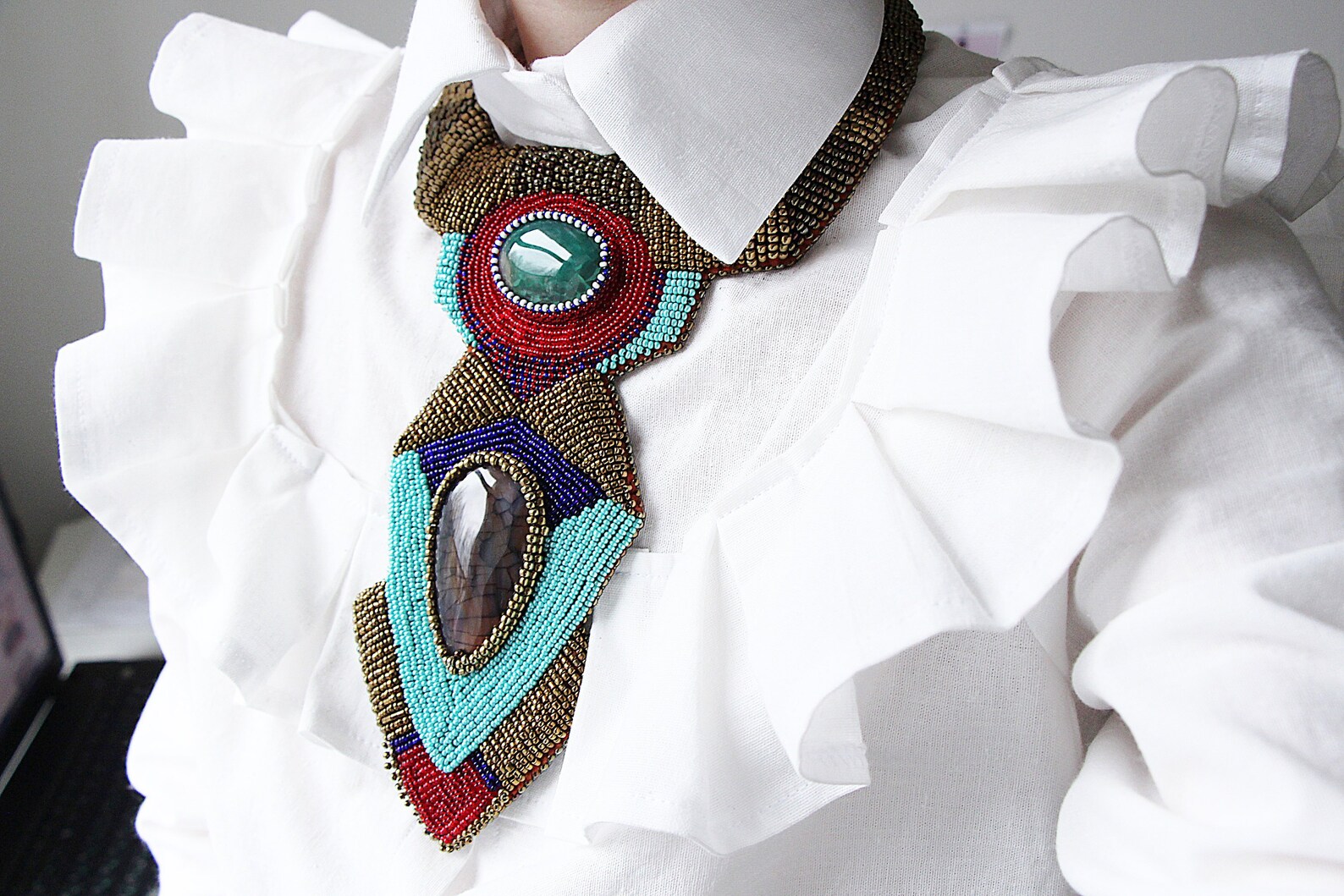 Big Bold Statement Necklace Women Original Colorful Bib Collar - Etsy