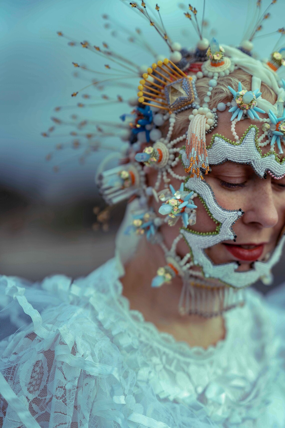 Post Apocalyptic Art Mask Crystal Mask Headpiece Haute - Etsy