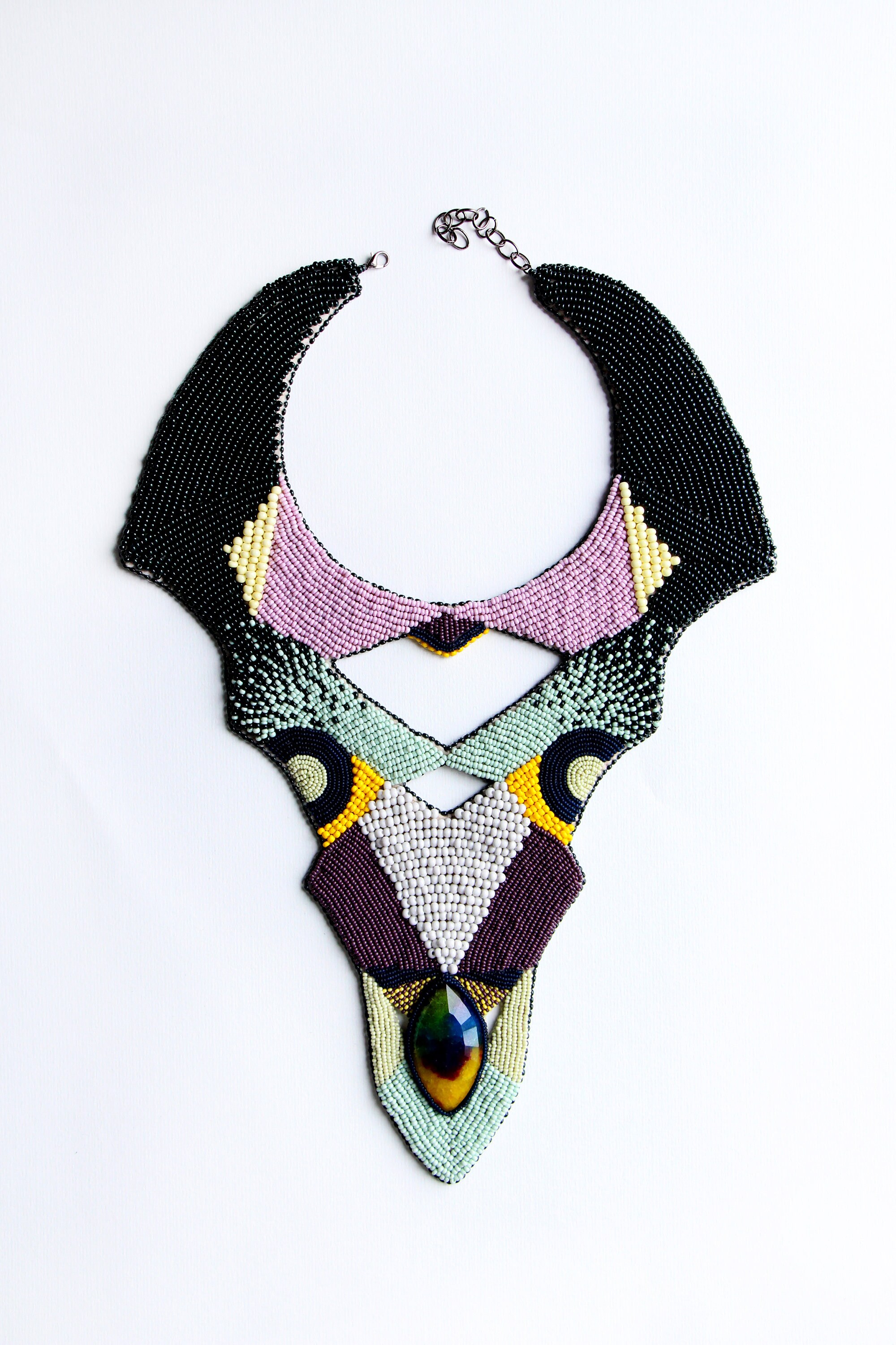 Big Chunky Statement Futuristic Necklaces for Women and Men, Bead ...