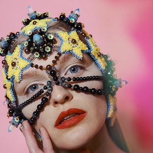 Yellow Star Headpiece - Headdress - Costume Hat - Avantgarde Headwear ...