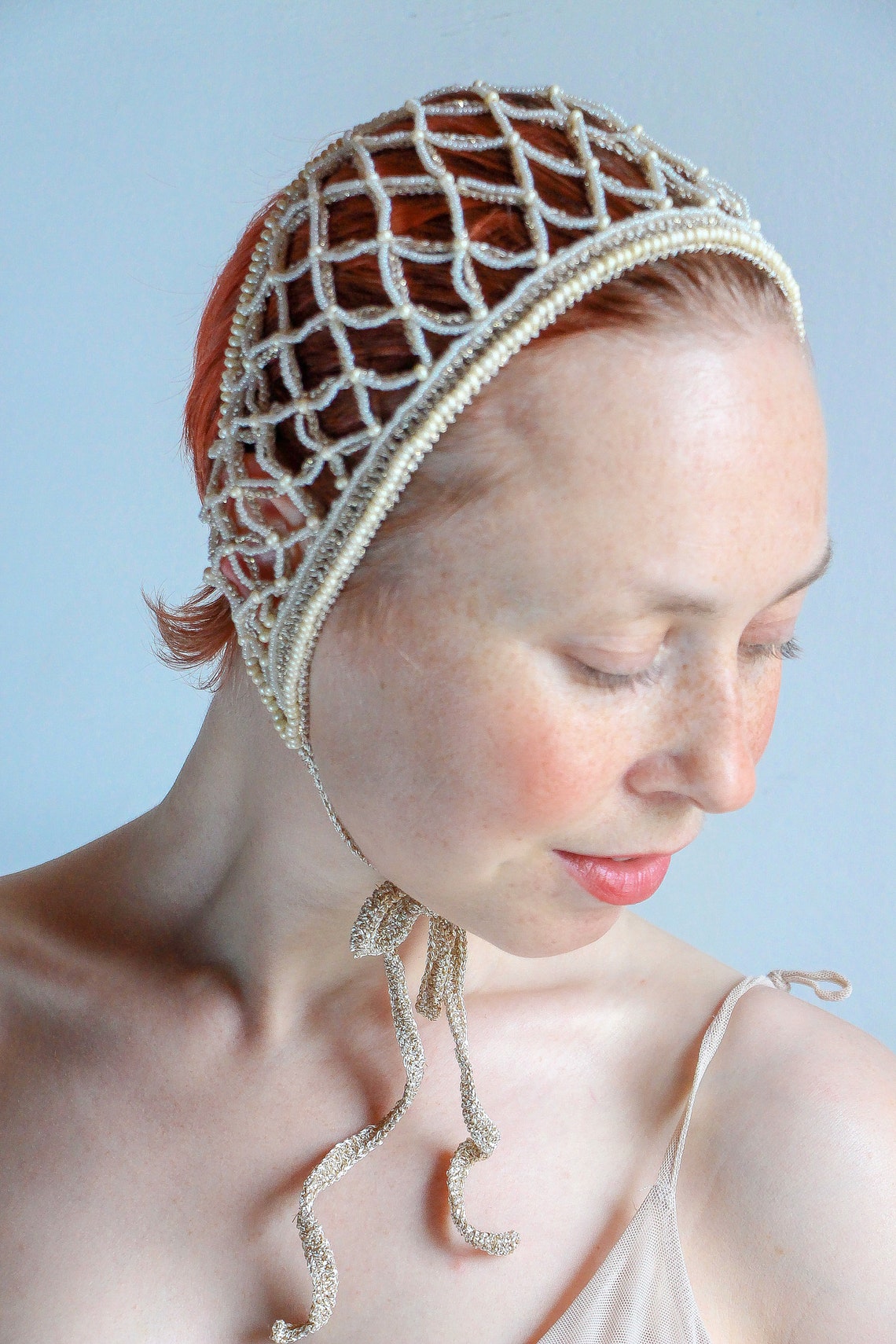 Beige Crochet Net Headband Summer Headwear Hair Accessories - Etsy