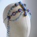 Blue Yellow Hair Jewelry Forehead Headpiece Made of Agate Rounds Beads ...