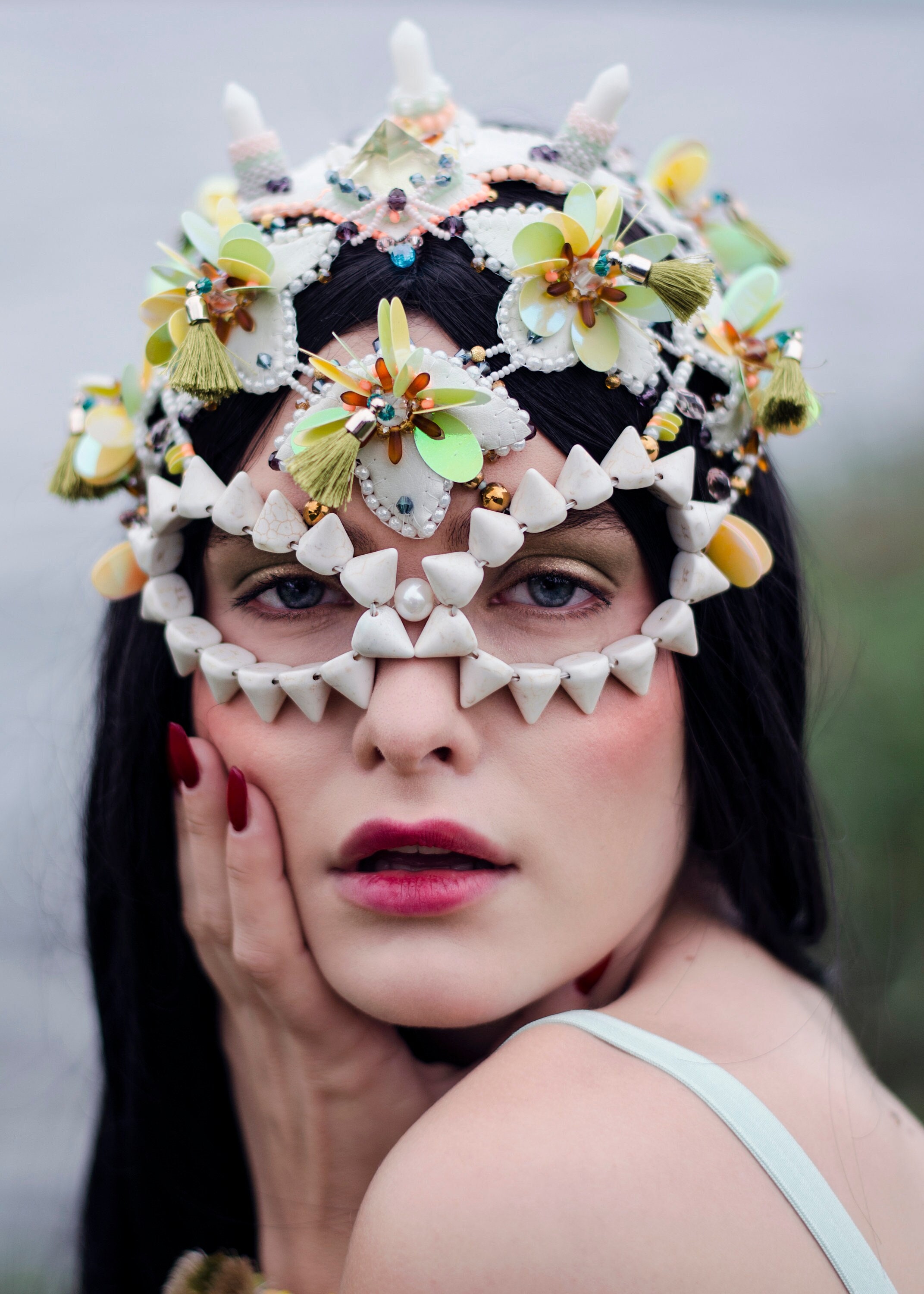Mermaid Masquerade Mask Haute Couture Costume Mask Beaded - Etsy