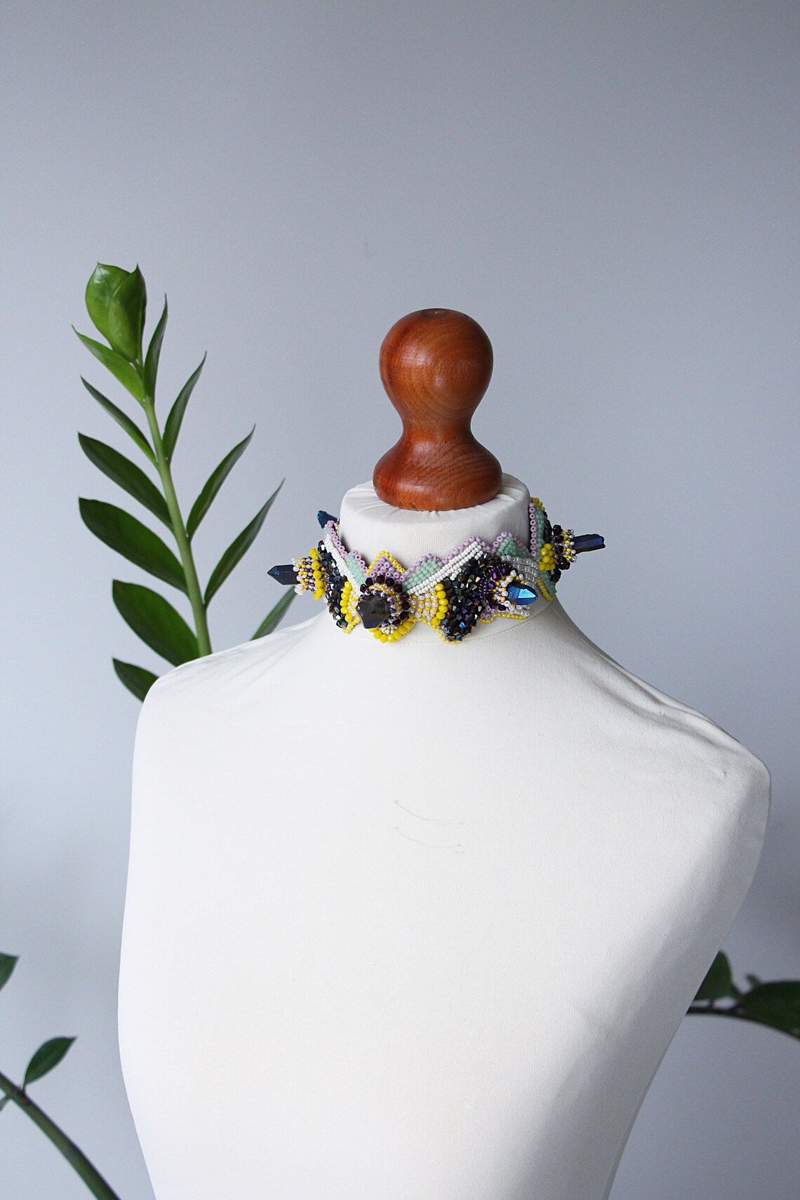 Colorful Raw Titanium Choker Necklace - Etsy