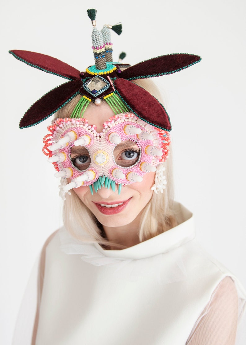 Carnival Headpiece Mask Masquerade Ball Costume Mask Avant | Etsy