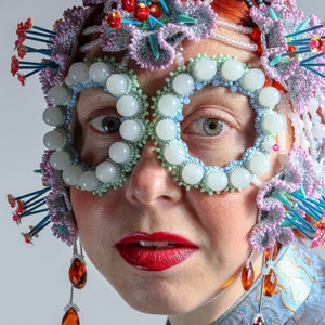 Costume Fairy Crown Flower Masquerade Headpiece Half Face Ball Mask ...