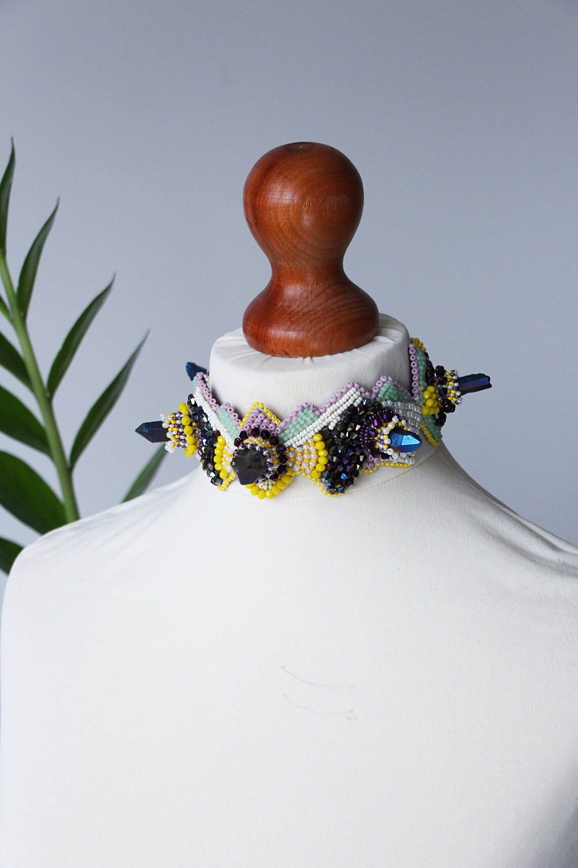 Colorful Raw Titanium Choker Necklace - Etsy