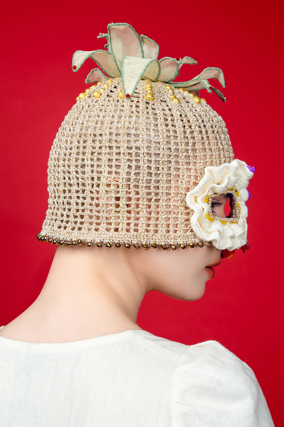 Cosplay Headpiece Mask Crochet Hat Mask | Etsy