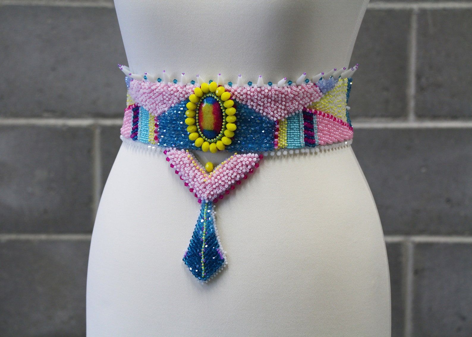 Colorful beaded sash belt | Etsy