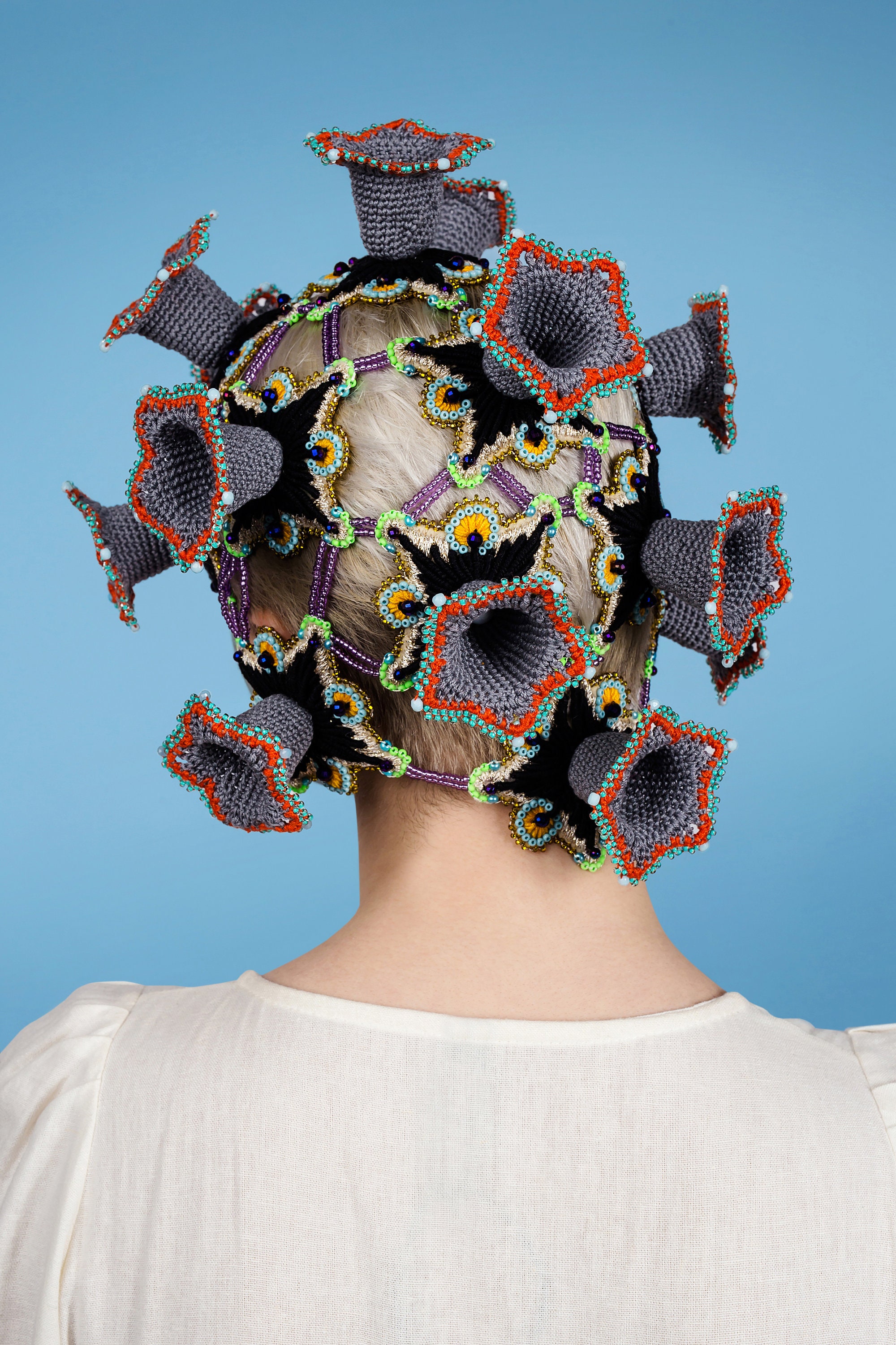 Art to Wear Crochet Headpiece Hat Alternative Fashion Costume ...