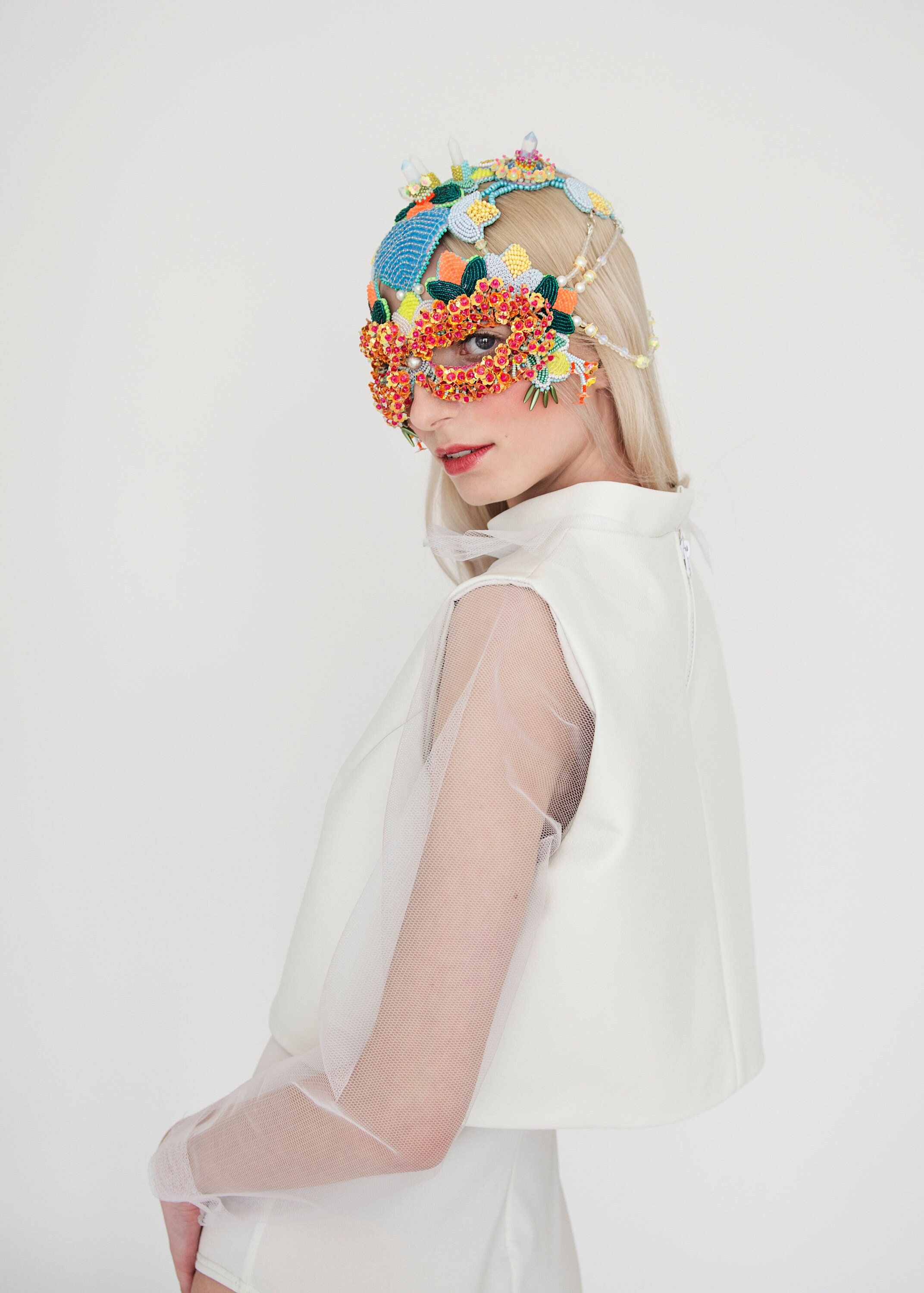 Fairy Headpiece Flower Masks Masquerade Ball Costume, Haute Couture Art ...