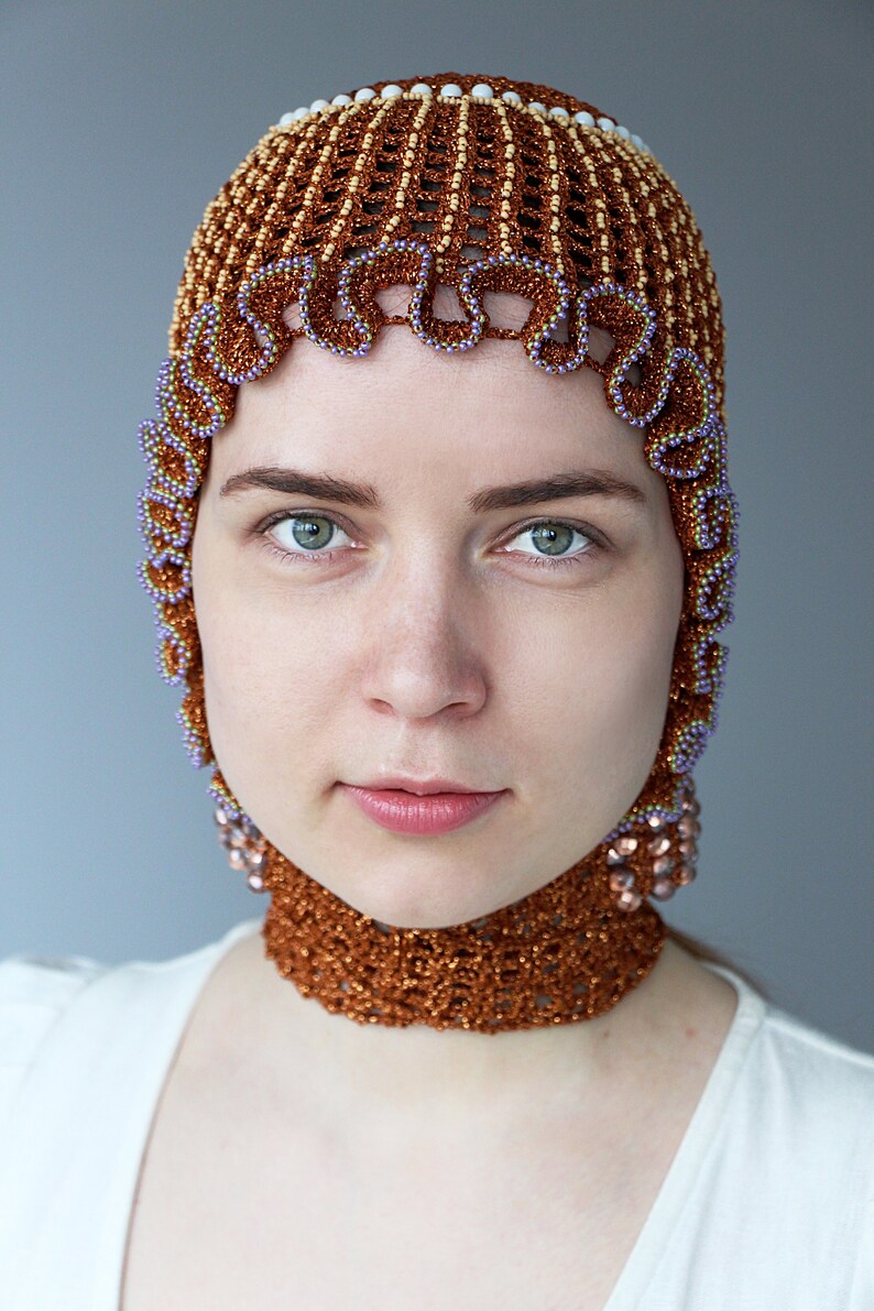 Summer Beaded Head Covering Scarf Hat With Long Ties and - Etsy