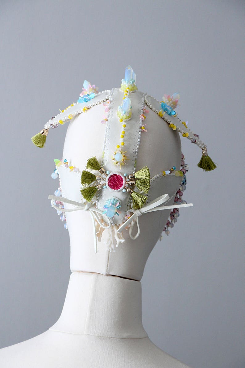 Masquerade Face Chain Headpiece Mask for Carnival Festivals | Etsy