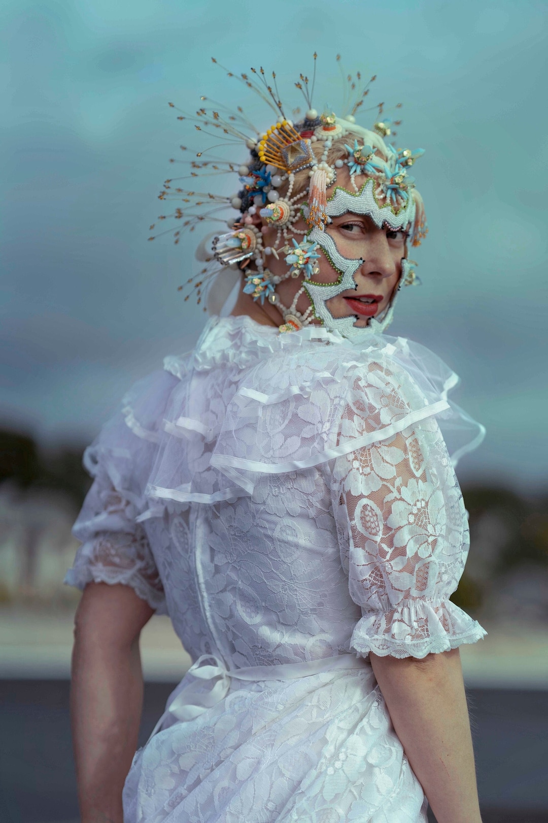 Post Apocalyptic Art Mask, Crystal Mask Headpiece, Haute Couture ...