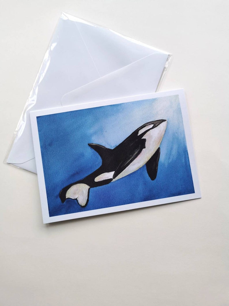 Watercolour Orca Greetings Card - Etsy
