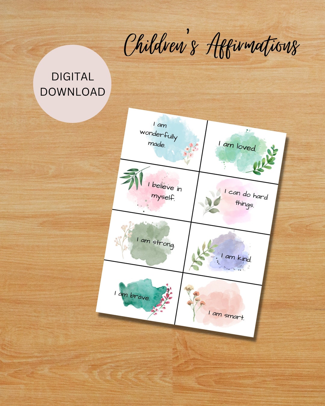 Children’s Affirmation Cards, DIGITAL DOWNLOAD - Etsy