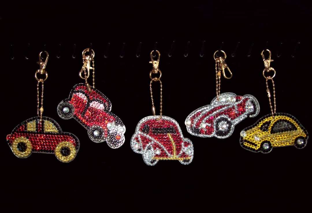 Diamond Art Keychain, Cars, Completed Double-sided Key Chain, Bag or ...