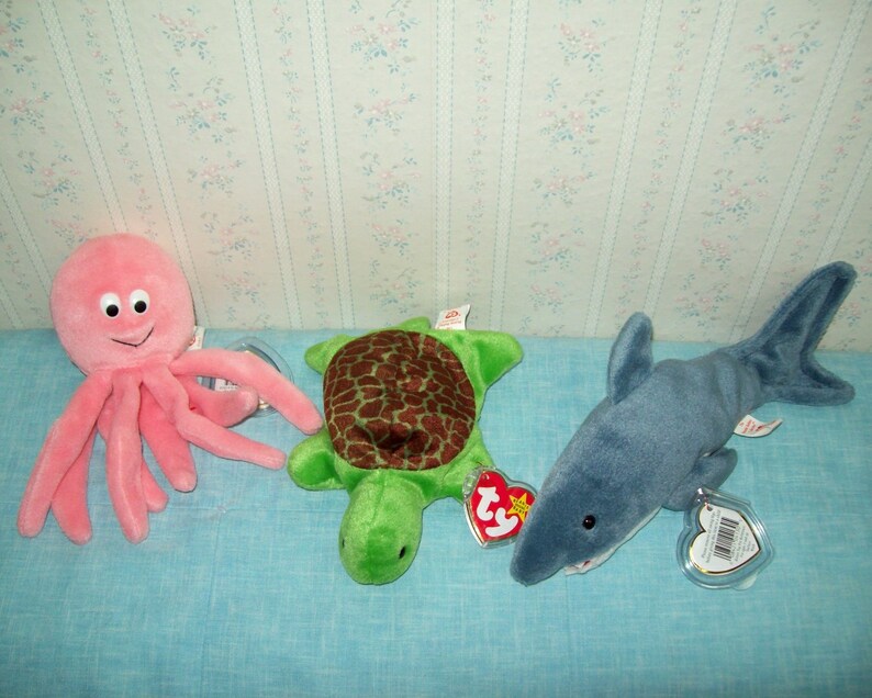 Ty Beanie Babies Vintage Collectibles - Ocean Collection, Inky, Patti ...