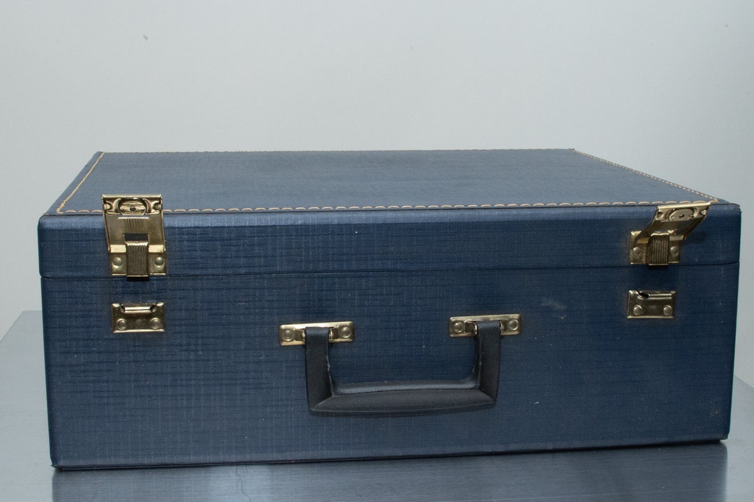 Vintage Blue Suitcase / Road Music Case - Etsy