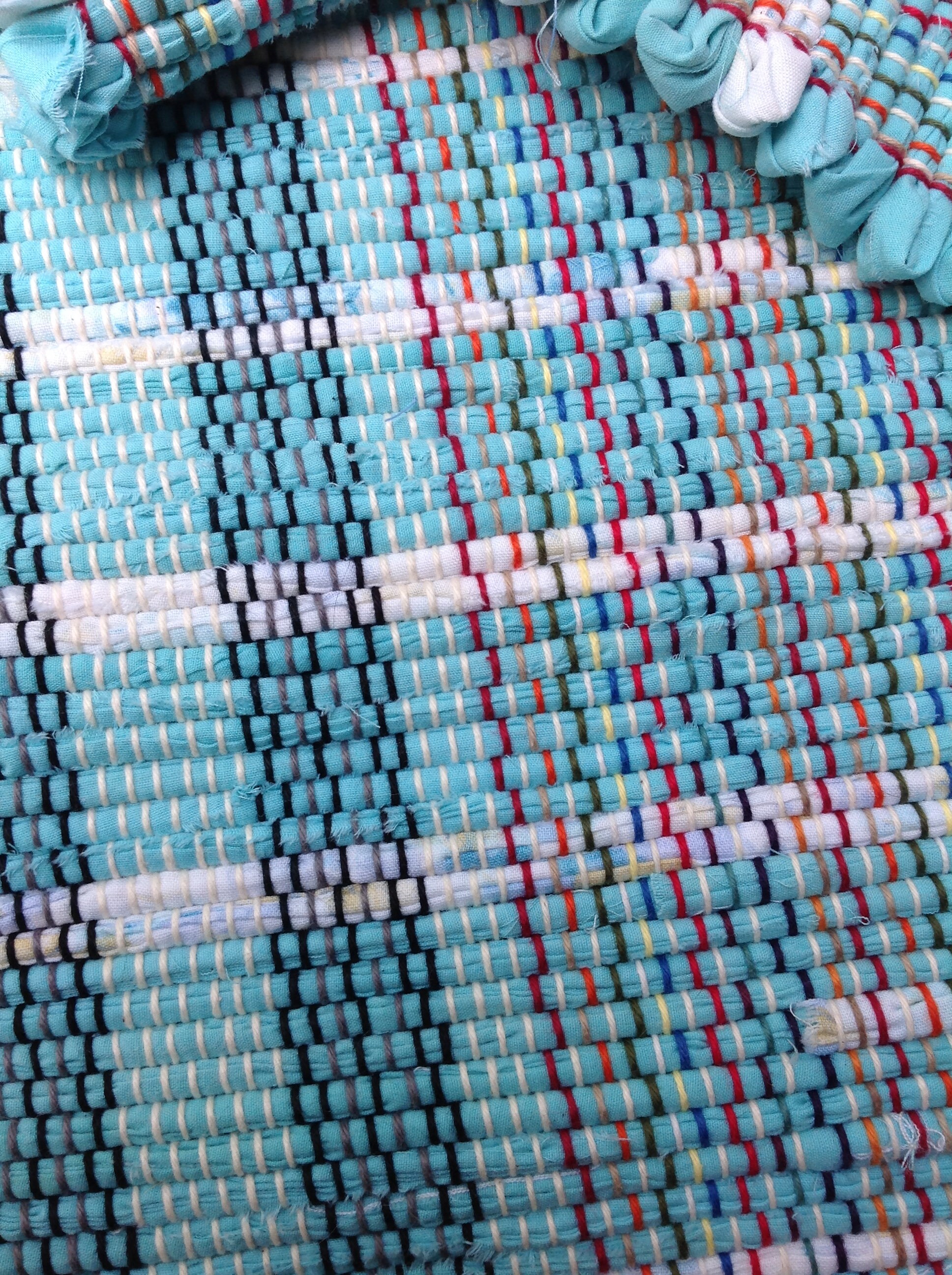 Light Jade White Rag Rug 45x26 Hand Woven - Etsy