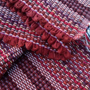 Rust Colored Rag Rug 55" X 26" Hand Woven Repurposed Fabric Country ...