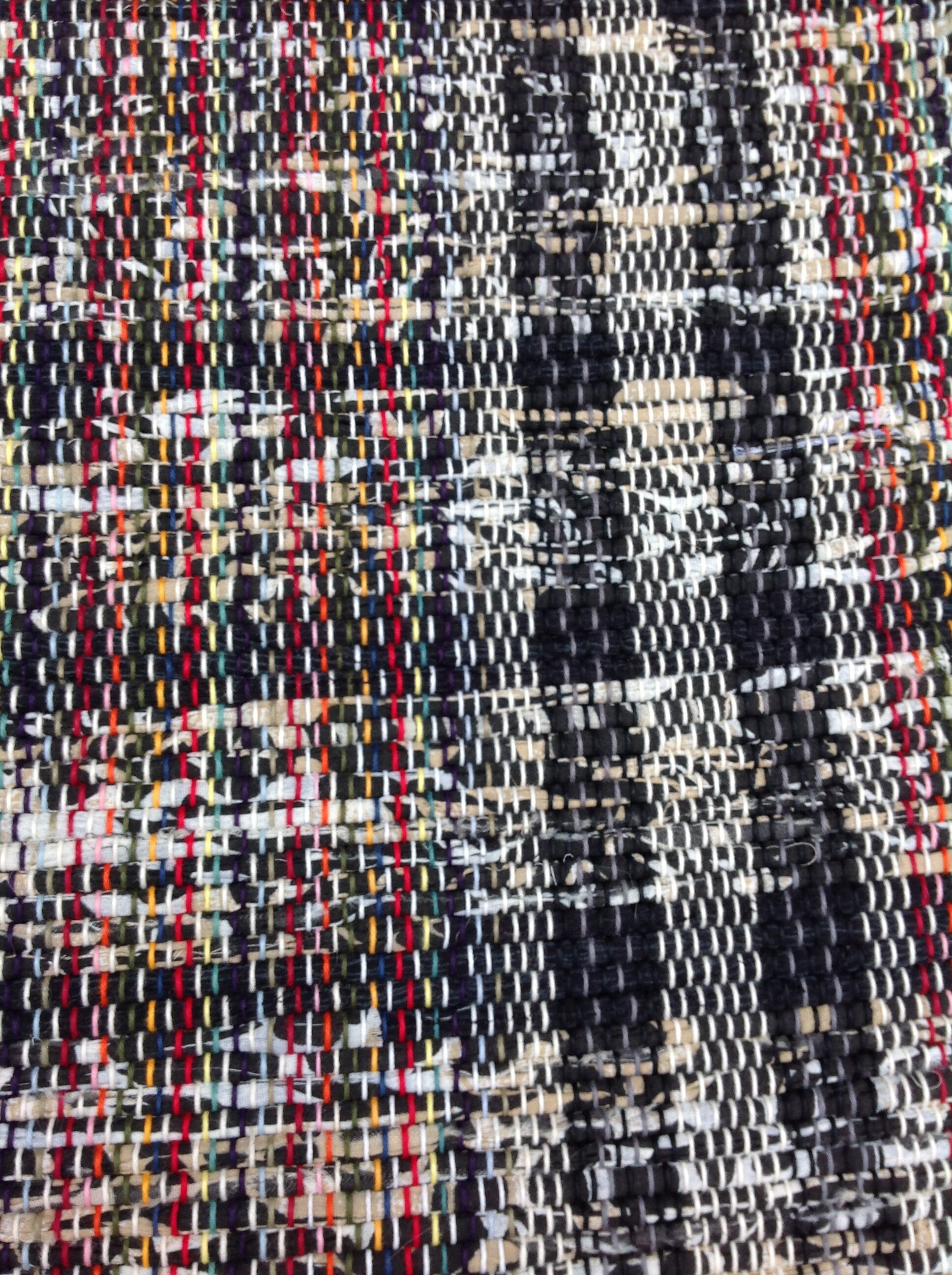 Black Tan Cream Rag Rug 61 X 26 Hand Woven From Animal Print Sheets ...