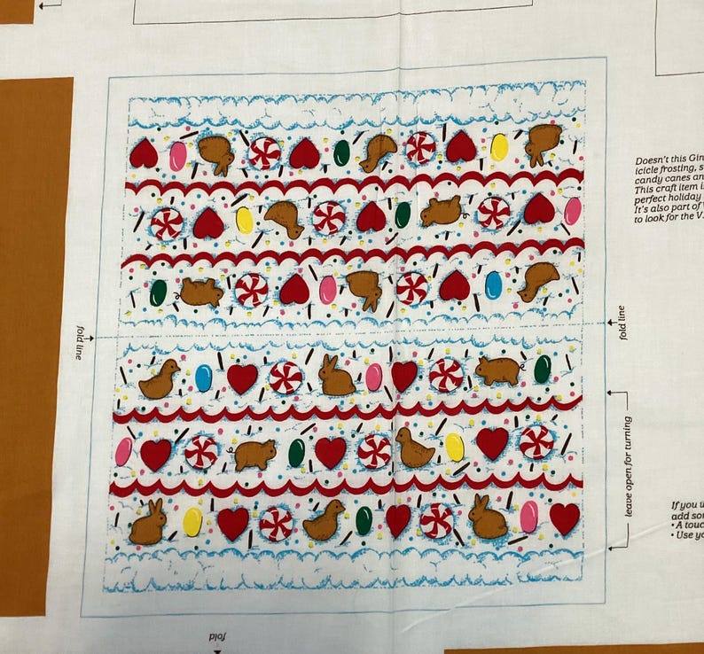 A GINGERBEAR CHRISTMAS Gingerbread House Soft Sculpture Fabric Panel ...