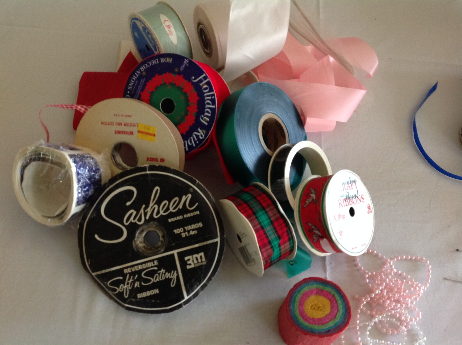 Ribbon, Spools and Spools of Ribbon Large Flat Rate Box of Ribbon ...