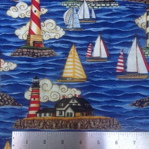 12 Yards Sailboat Lighthouse Fabric TIMELESS TREASURES FABRICS, Inc ...