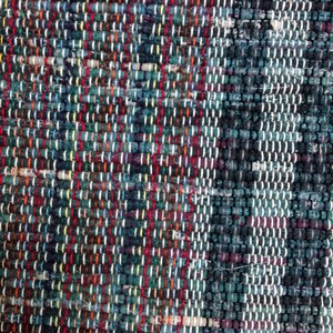 Rag Rug 67" X 26" Forest Green Black Burgandy Cream Hand Woven From ...