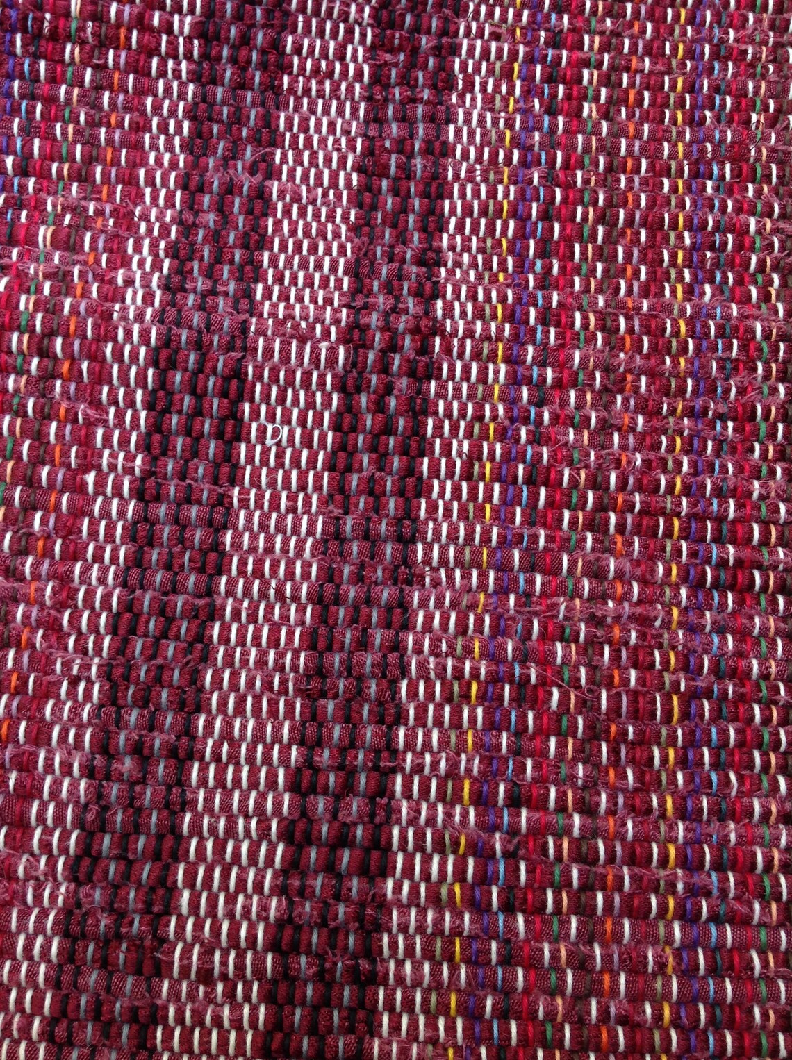 25 x 26 handwoven rag rug deep burgandy repurposed | Etsy