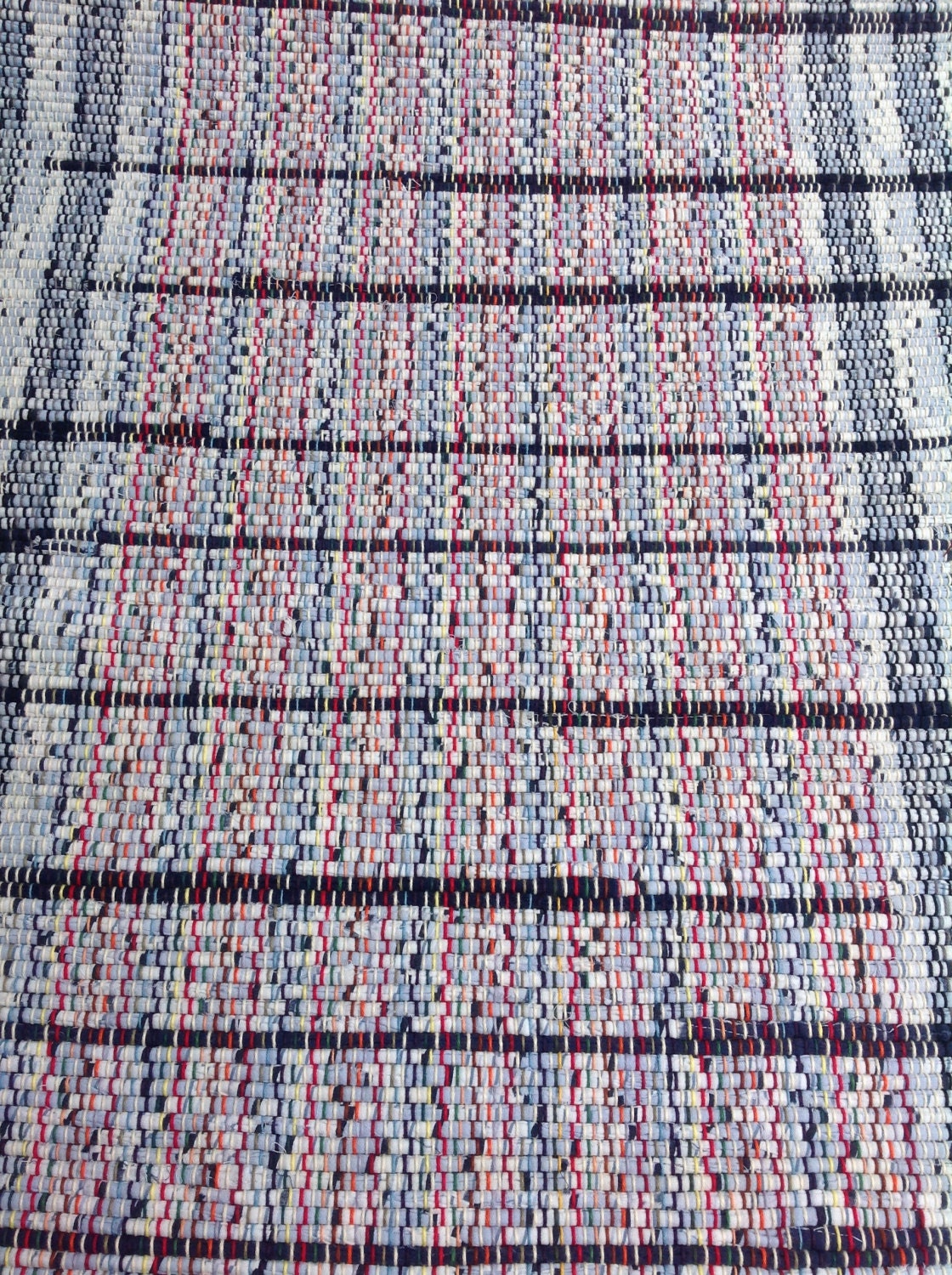 Ragrug 67 X 26 Handwoven White Powder Blue Navy Blue Midnight Blue Hand ...