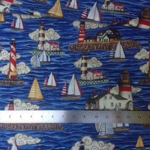 12 Yards Sailboat Lighthouse Fabric TIMELESS TREASURES FABRICS, Inc ...