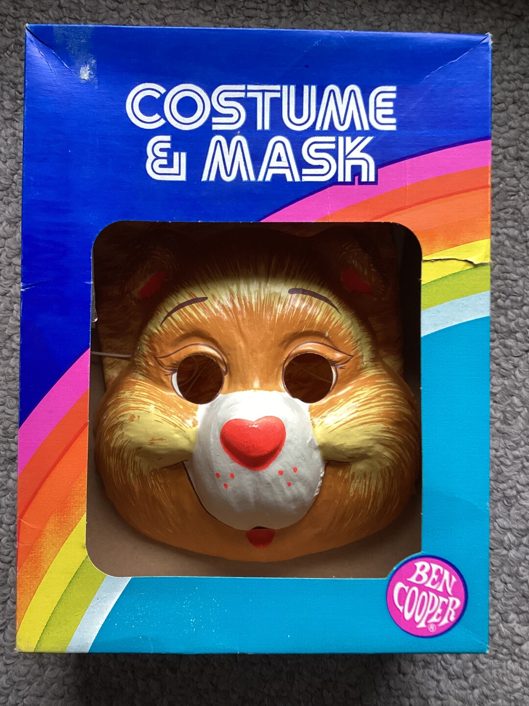 Vintage CARE BEARS Costume and Mask 1982 Tenderheart Bear 278 Tiny Tot ...