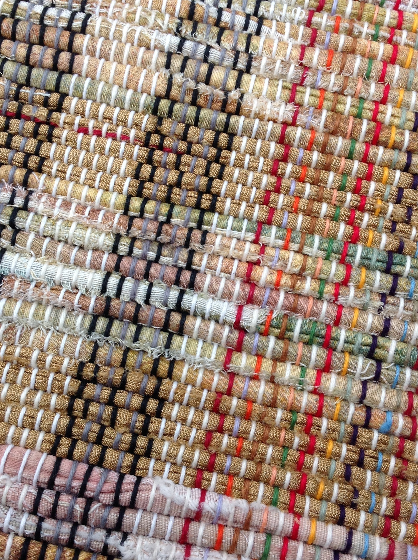 68x26 Rag Rug Hand Woven Browns Gold Sage - Etsy