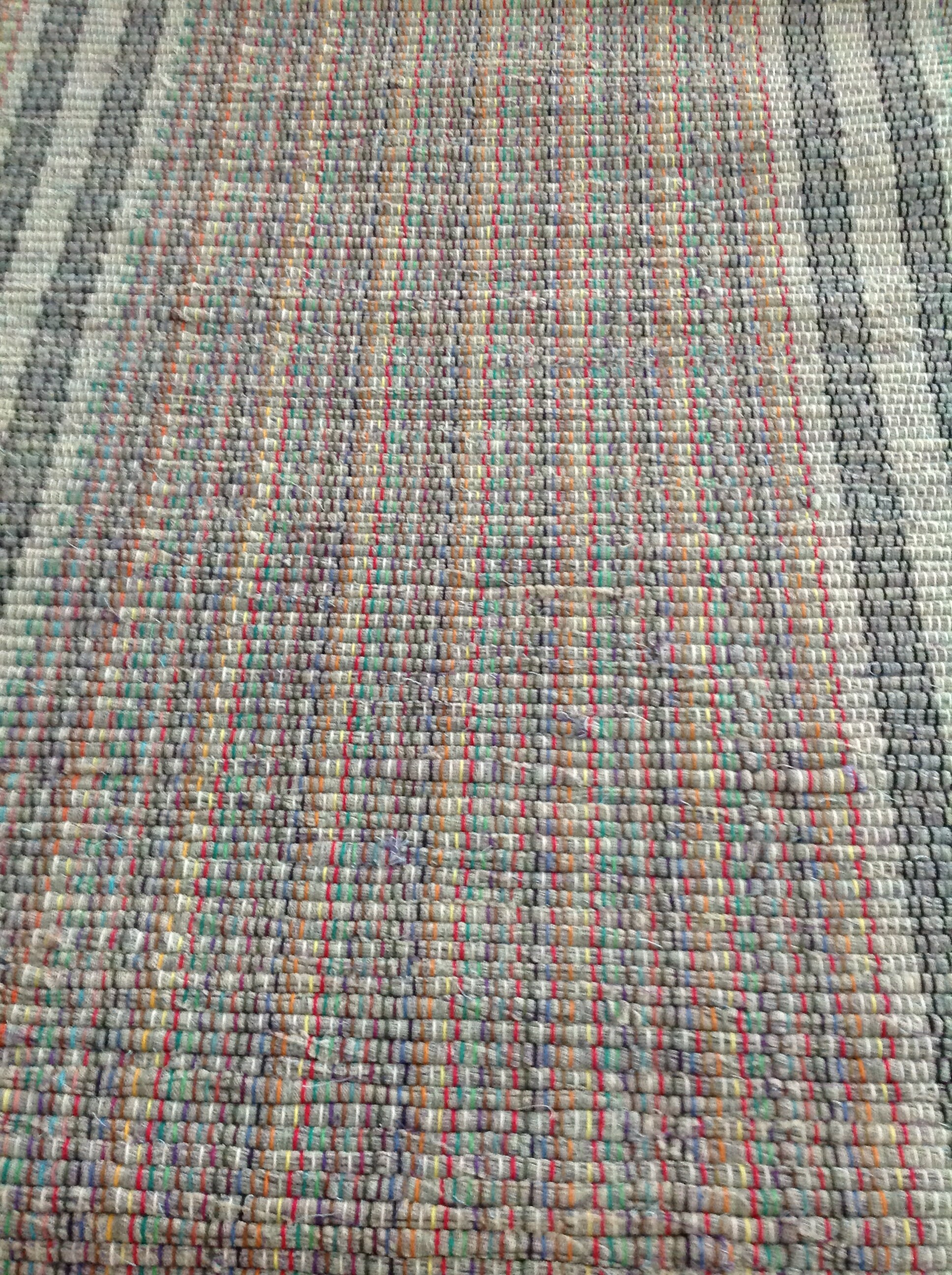 Ragrug 40x26 Handwoven Gray Lavender Upcycled Drapes Rustic Cabin ...