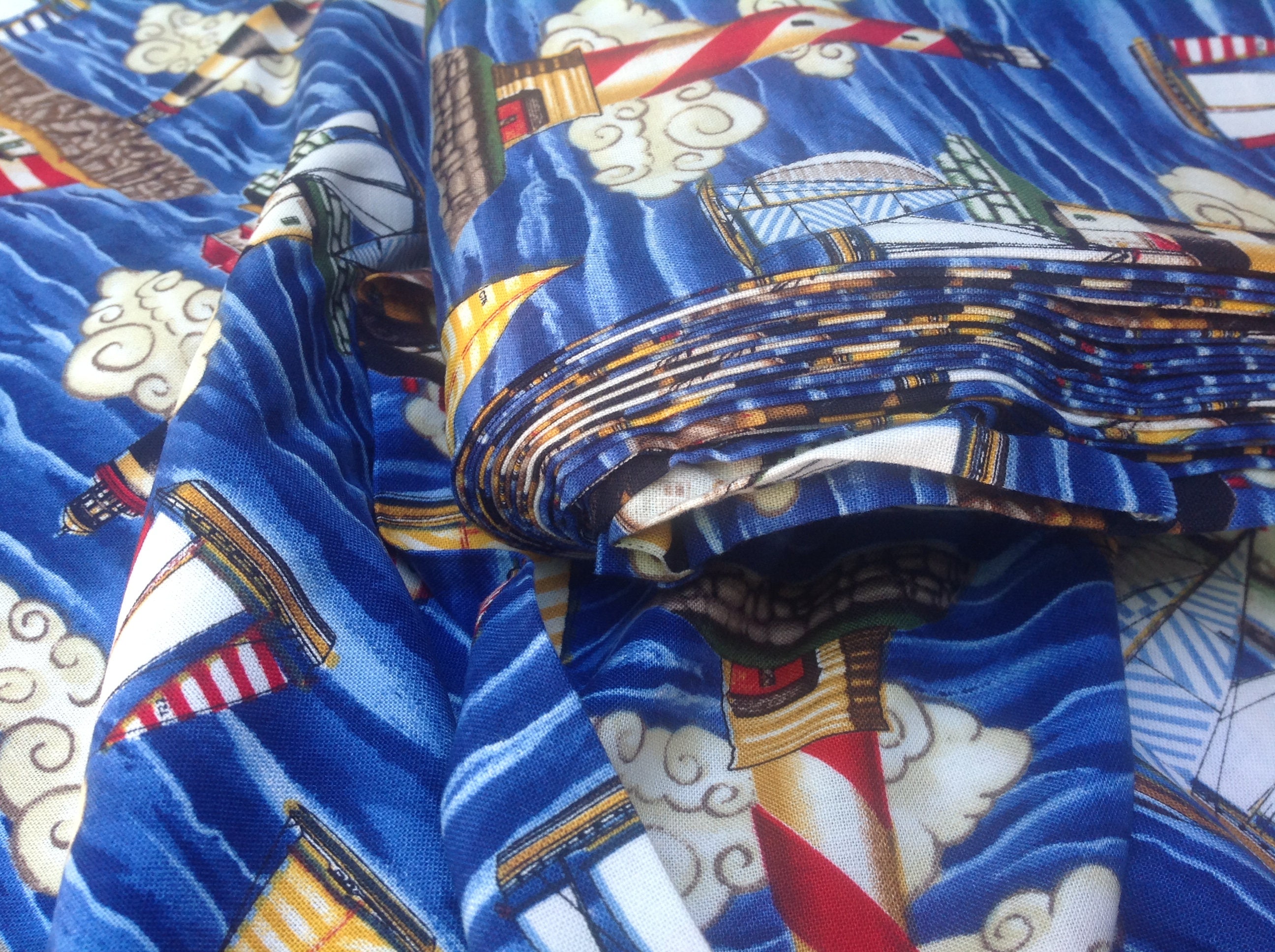 12 Yards Sailboat Lighthouse Fabric TIMELESS TREASURES FABRICS, Inc ...