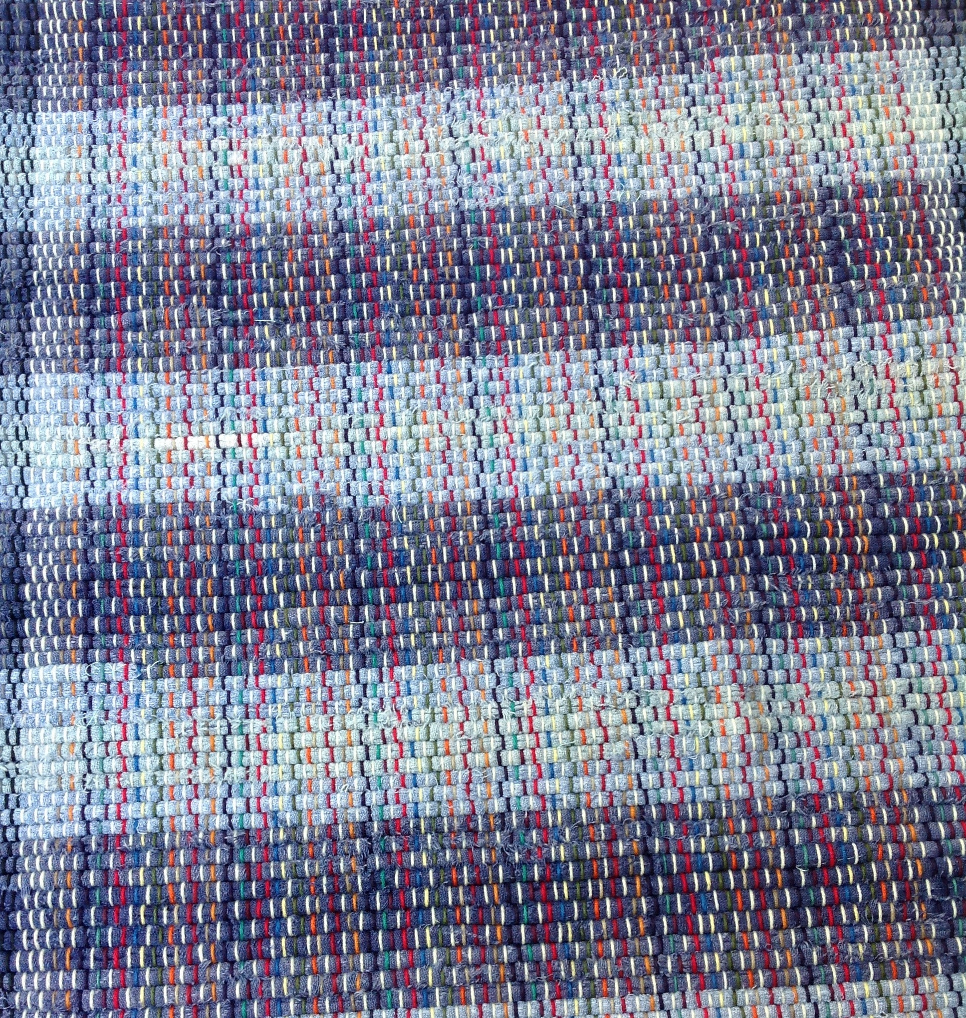 Shades of Blue Rag Rug 52x26 Hand Woven Repurposed - Etsy