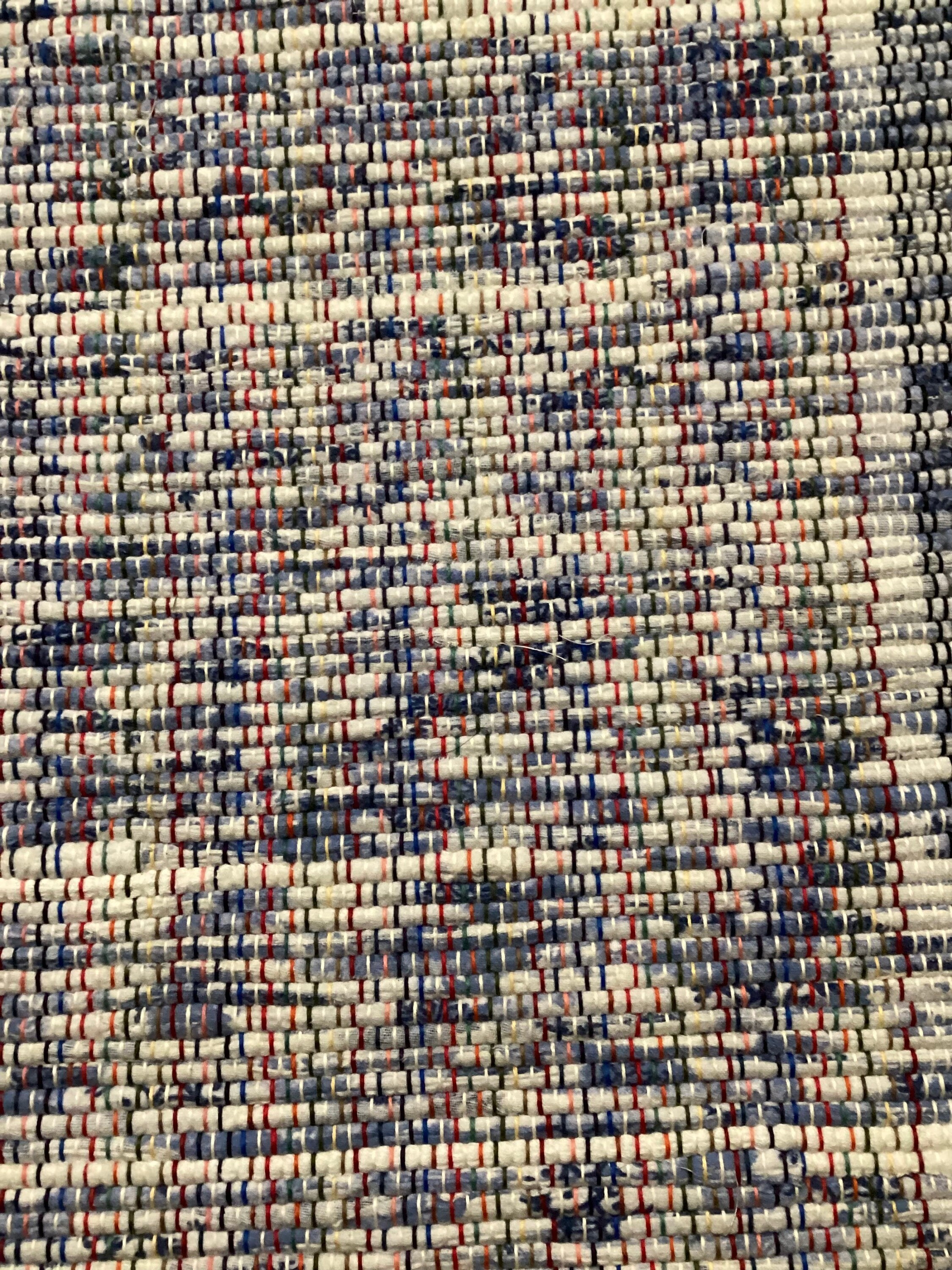 Handwoven Flannel Rag Rug 40x26 Shades of Blue White Rustic Cabin ...