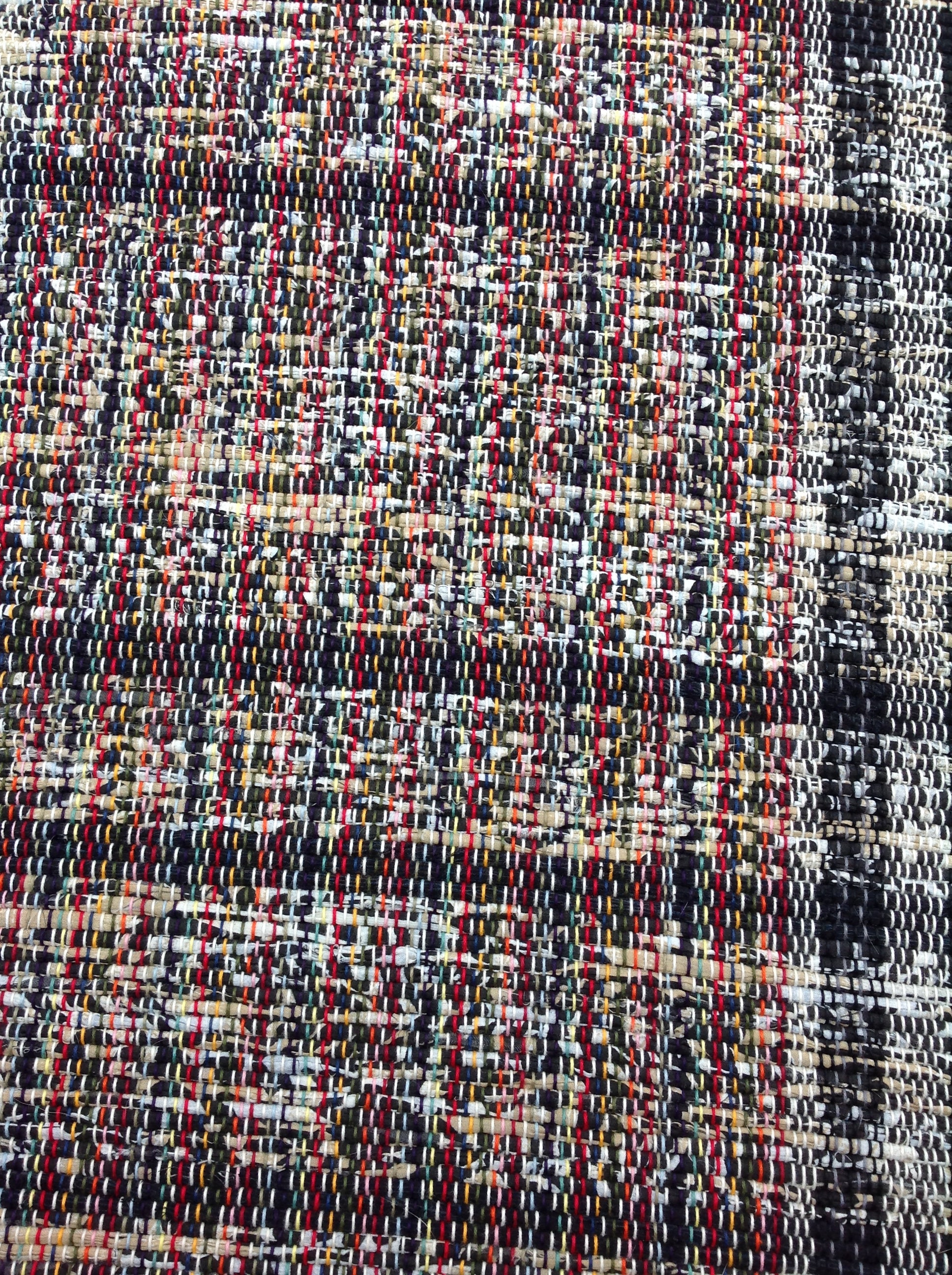 Black Tan Cream Rag Rug 61 X 26 Hand Woven From Animal Print Sheets ...